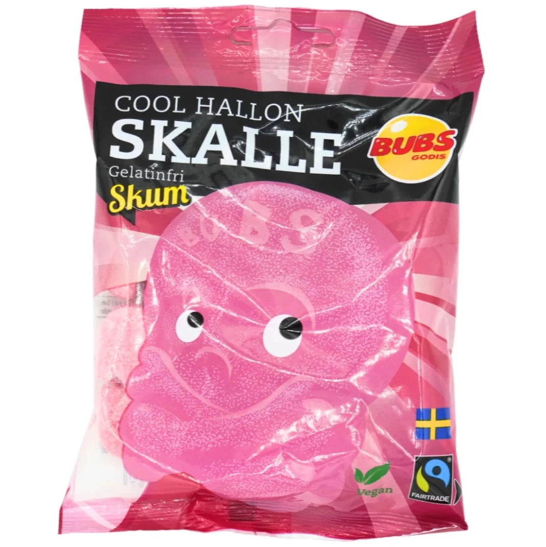 BUBS Godis Raspberry Sour Mini Skulls 90g