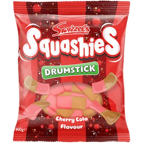 Squashies Cherry Cola: Fizzy, Fruity Chewy Treats 140g Peg Bag